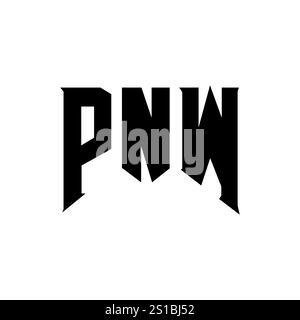 PNW letter logo design for technology company. PNW logo design black ...
