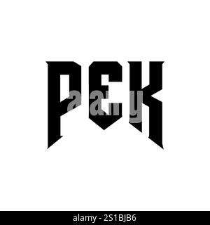 PEK letter logo design for technology company. PEK logo design black ...