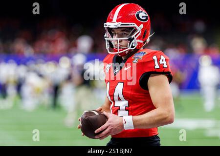 Georgia quarterback Gunner Stockton (14) during an NCAA football game ...