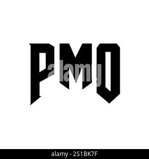 PMO letter logo design for technology company. PMO logo design black ...