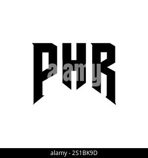 PHR letter logo design for technology company. PHR logo design black ...