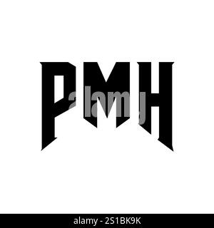 PMH letter logo design for technology company. PMH logo design black ...