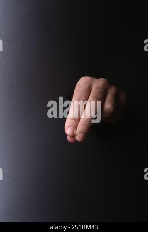 Shadow of the hand and fingers in form of rabbit on the wall Stock ...