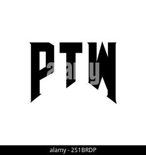 PTW letter logo design for technology company. PTW logo design black ...