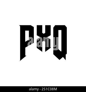 PXQ letter logo design for technology company. PXQ logo design black ...