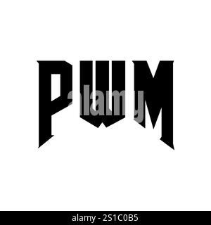 PWM letter logo design for technology company. PWM logo design black ...