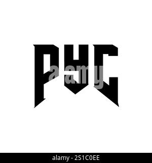 PYC letter logo design for technology company. PYC logo design black ...