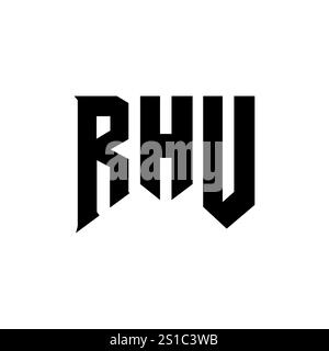 RHU letter logo design for technology company. RHU logo design black ...