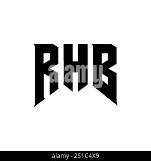 RHB letter logo design for technology company. RHB logo design black ...