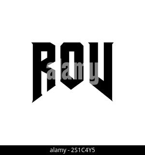 ROV letter logo design for technology company. ROV logo design black ...