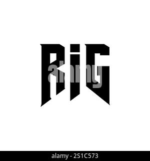 RIG letter logo design for technology company. RIG logo design black ...