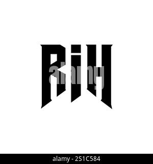 RIH letter logo design for technology company. RIH logo design black ...
