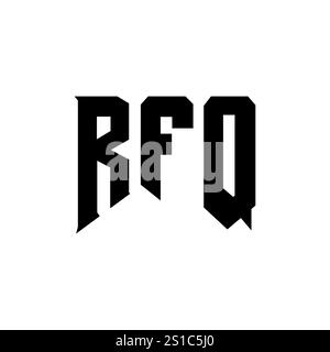 RFQ letter logo design for technology company. RFQ logo design black ...