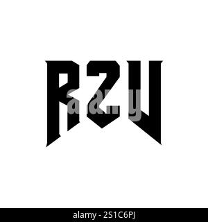 RZV letter logo design for technology company. RZV logo design black ...