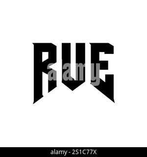 RUE letter logo design for technology company. RUE logo design black ...