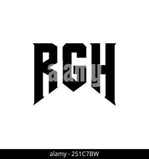RGH letter logo design for technology company. RGH logo design black ...