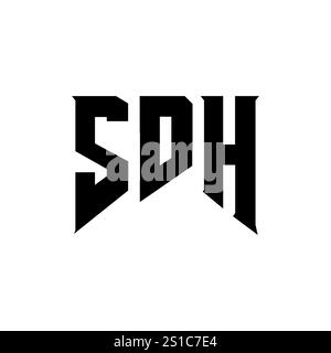 SDH letter logo design for technology company. SDH logo design black ...