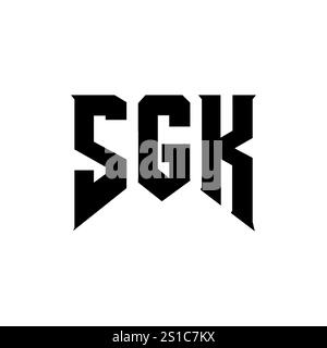 SGK letter logo design for technology company. SGK logo design black ...