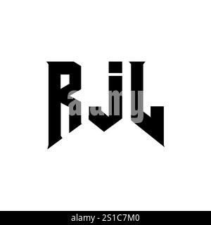 RJL letter logo design for technology company. RJL logo design black ...