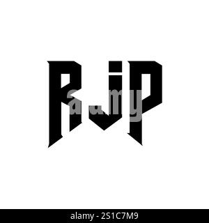 RJP letter logo design for technology company. RJP logo design black ...