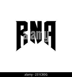 RNA letter logo design for technology company. RNA logo design black ...