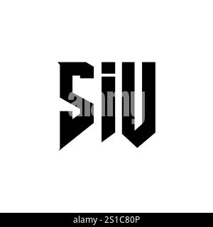 SIU letter logo design for technology company. SIU logo design black ...