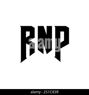 RNP letter logo design for technology company. RNP logo design black ...