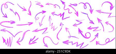 Set of Different Neon Pink Arrows Stock Vector Image & Art - Alamy