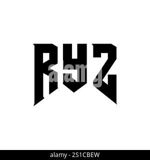 RYZ letter logo design for technology company. RYZ logo design black ...