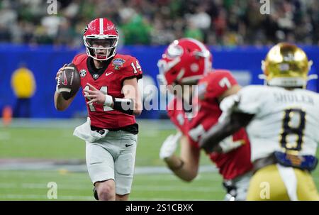 Georgia tight end Lawson Luckie (7) reacts after an NCAA college ...