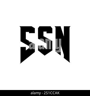 SSN letter logo design for technology company. SSN logo design black ...