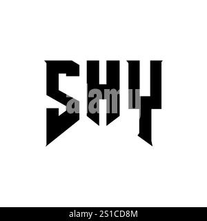 SHY letter logo design for technology company. SHY logo design black ...