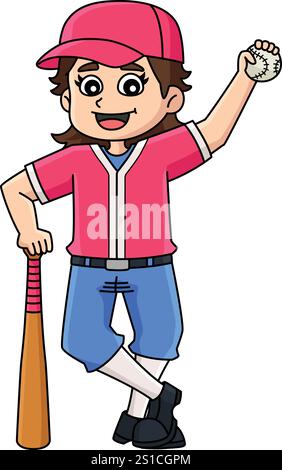 Baseball Player Cartoon Colored Clipart Stock Vector Image & Art - Alamy