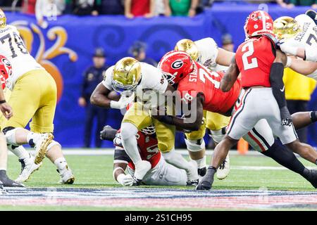 Georgia defensive lineman Nazir Stackhouse runs a drill at the NFL ...