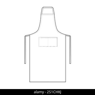 Waist Apron technical fashion illustration. Chef uniform for cooking ...