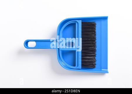 Small blue broom and dustpan set isolated on white background Stock ...
