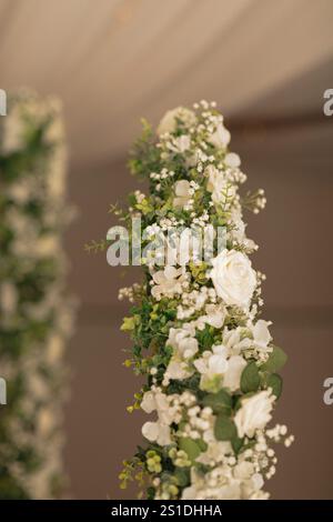 Romantic wedding ceremony floral arch by the sea in Montenegro Stock ...