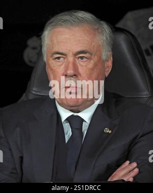 Real Madrid manager Carlo Ancelotti during a press conference at the ...