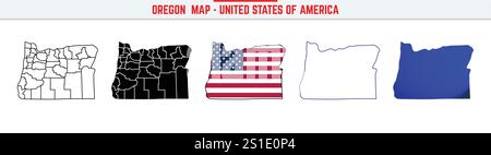 Oregon state map. US state map. Oregon outline symbol. Vector ...