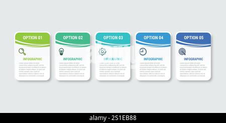 Business infographic thin line process with circles template design ...