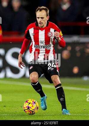 Brentford's Mikkel Damsgaard in action on during the Premier League ...