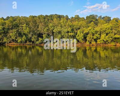 The Muskingum River in Marietta, Ohio, shown here in this photograph ...