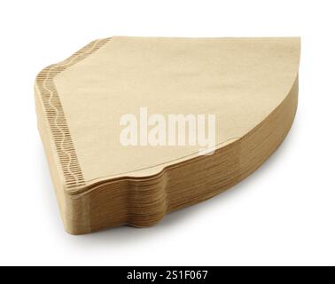 Stack of paper coffee filters isolated on white Stock Photo - Alamy