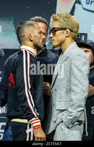 UFC flyweight champion Alexandre Pantoja, of Brazil, poses during a ...