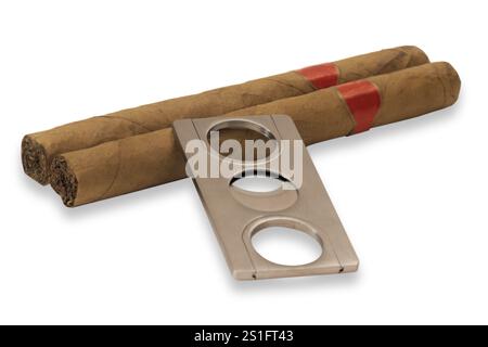 Two cigars cropped on white background Stock Photo - Alamy