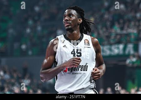 Nicola Akele of Virtus Segafredo Bologna warms up during the Turkish ...