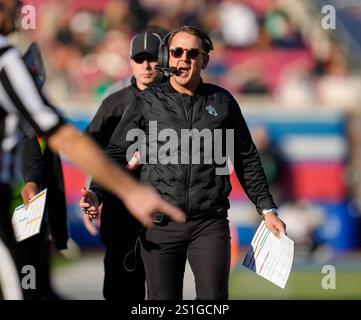 North Texas head coach Eric Morris walks the sideline during an NCAA ...