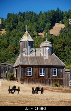 Fort Ross, Historic Russian fort at Fort Ross State Park, California ...