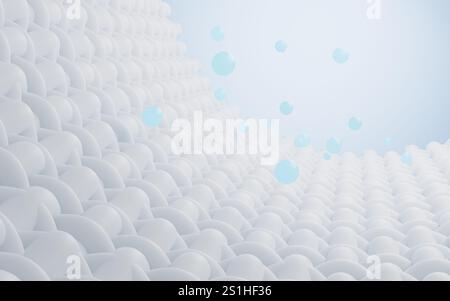 Abstract braided fabric and floating spheres, 3d rendering. 3d ...