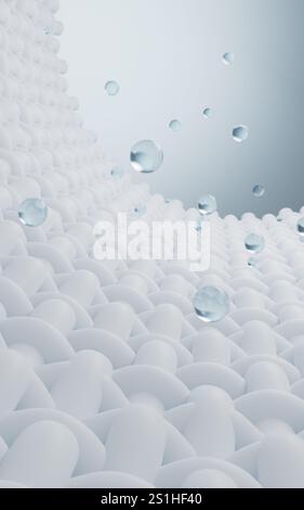 Abstract braided fabric and floating spheres, 3d rendering. 3d ...